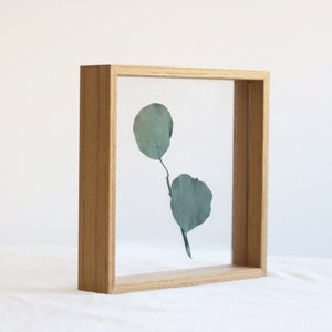 Square Floating Frame in Teak Veneer, Double Sided Frame, Glass Frame ...