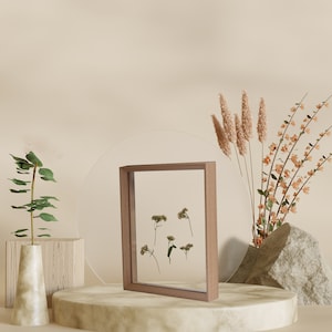 Custom Large Pinewood Floating Frame in Retro Veneer, Double Side Frame ...