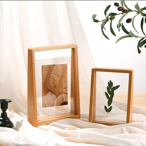 Beechwood Floating Picture Frame, Double Sided Frame, Solid Wood Frame ...