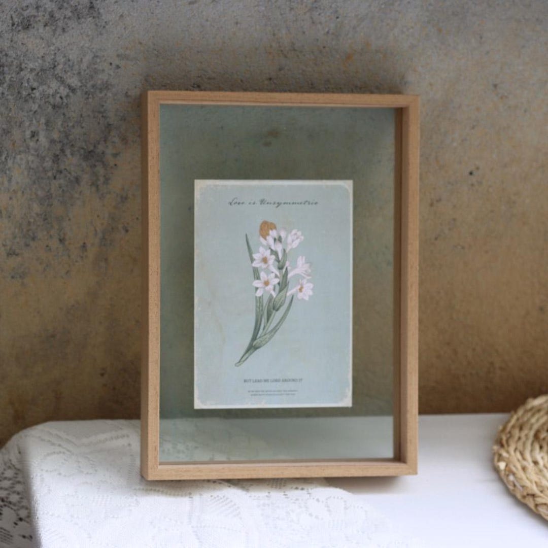 Custom Large Floating Frame in Teak Veneer, Pressed Flower Frames ...