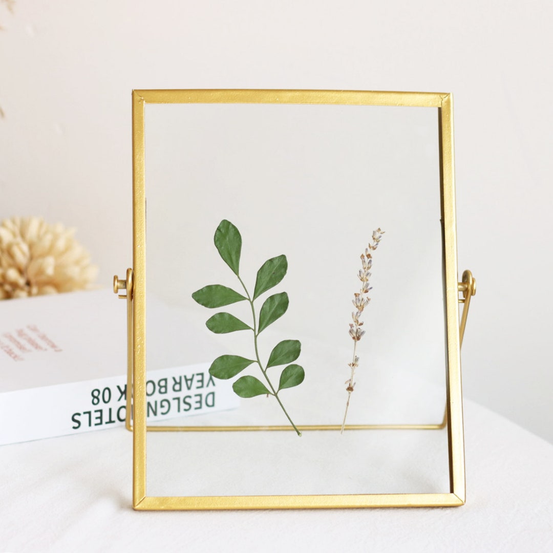 Golden Floating Frame Double Sided Glass Frame for Pressed - Etsy UK