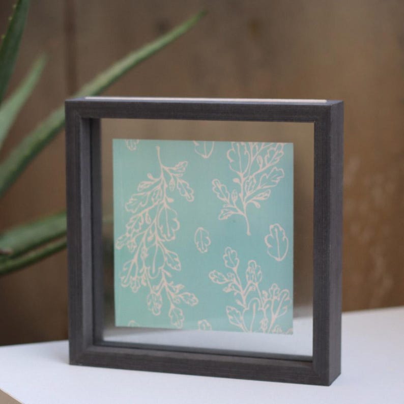 Black Veneer Floating Frame, Double Sided Glass, Frame for Pressed ...