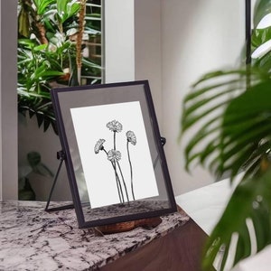 Matte Black Double Glass Floating Frame, Pressed Flower Frames for ...