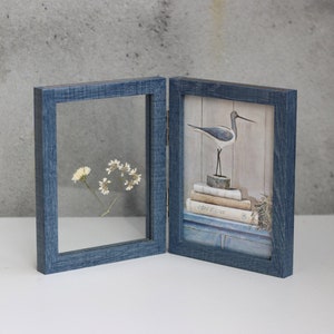Bifold Floating Frame in Retro Blue, Folding Picture Frames, Glass ...