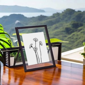 Matte Black Double Glass Floating Frame, Pressed Flower Frames for ...