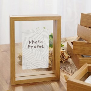 Retro Veneer Floating Frame, Double Sided Frame, Glass Frame for ...