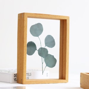 Teak Floating Frame, Double Sided, for Photos, Certificates, Flowers ...
