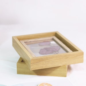 Retro Veneer Float Picture Frame, Rotating Photo Frame, Double Sided ...