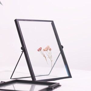 Matte Black Double Glass Floating Frame, Pressed Flower Frames for ...