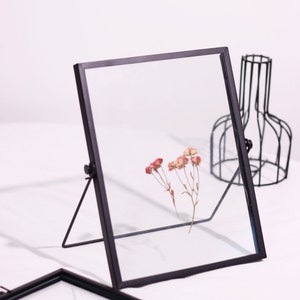 Matte Black Double Glass Floating Frame, Pressed Flower Frames for ...