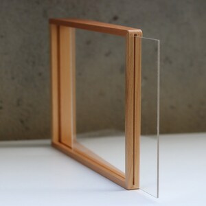 Beechwood Floating Picture Frame, Double Sided Frame, Solid Wood Frame ...