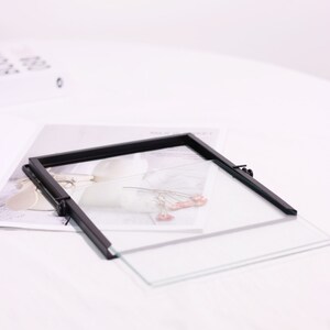 Matte Black Double Glass Floating Frame, Pressed Flower Frames for ...