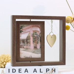 Brown Veneer Floating Frame, Rotate Picture Frame, Double Sided Frame ...