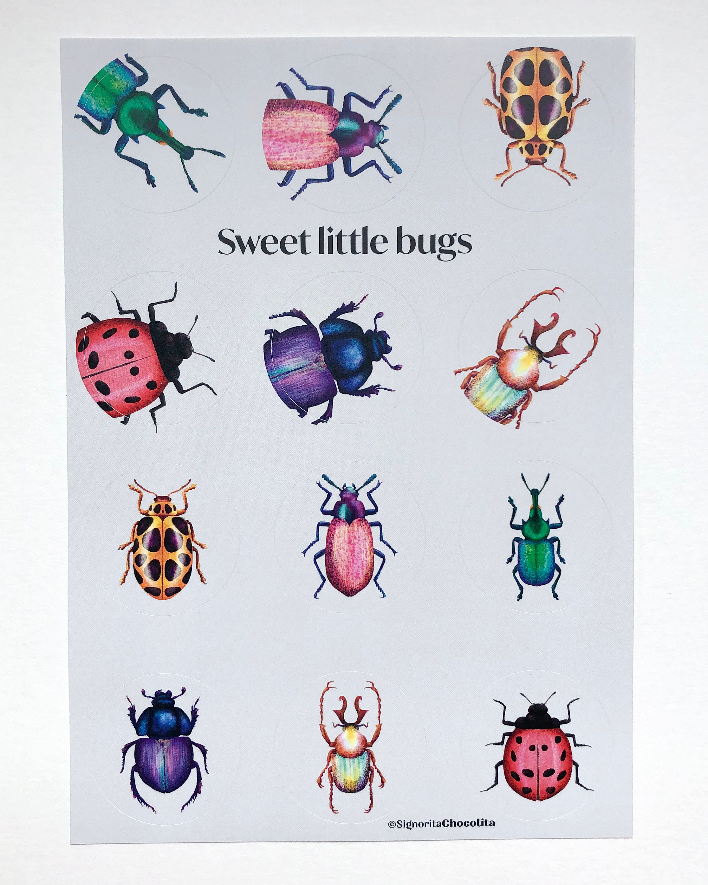 Bugs Sticker Sheet Round Stickers Closing Stickers Decoration ...