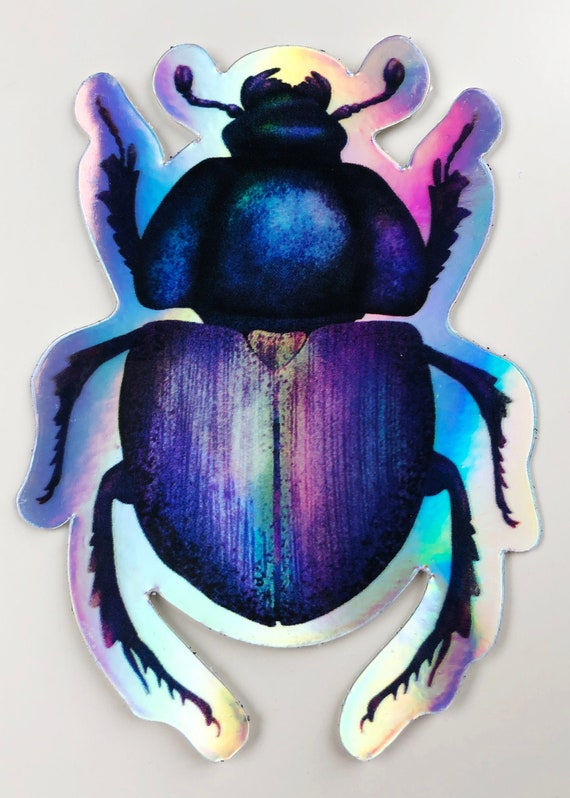 Paper & Party Supplies Bug no3 Holographic Sticker Beetle Illustration ...