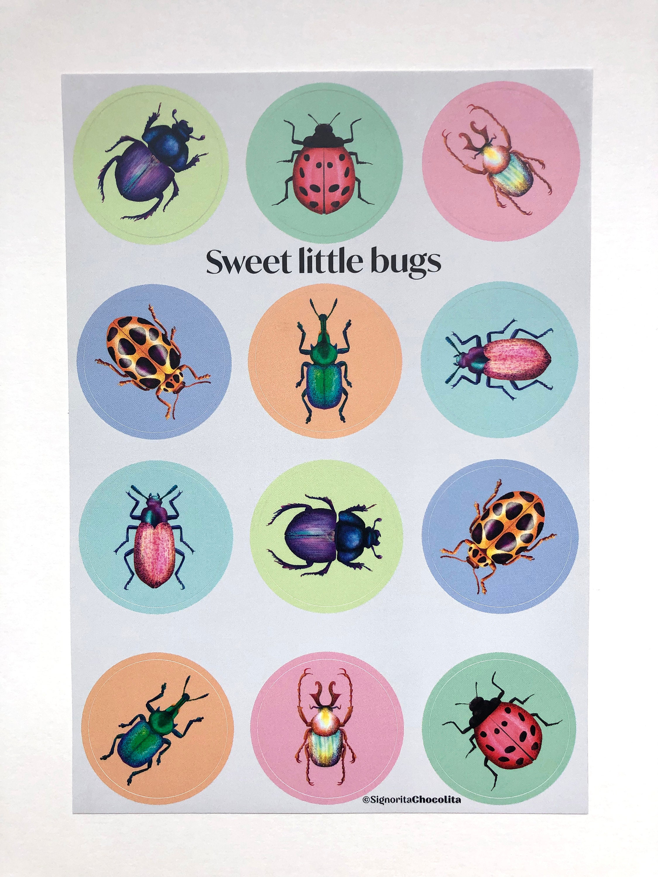 Bugs Sticker Sheet Round Stickers Closing Stickers Decoration ...