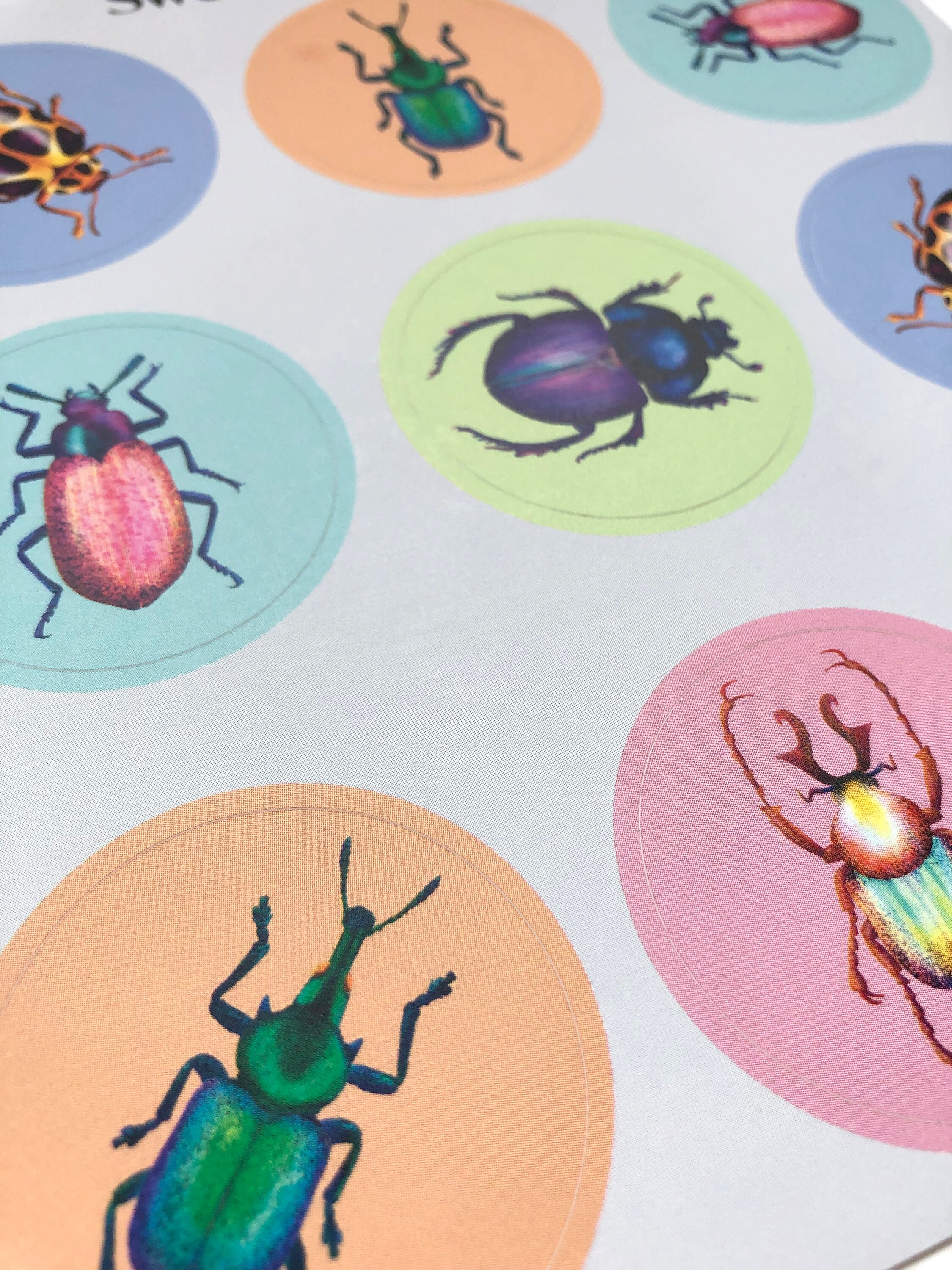 Bugs Sticker Sheet Round Stickers Closing Stickers Decoration ...