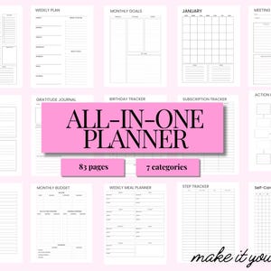 All-in-one Planner, Printable Planner, ADHD Planner, Undated Planner ...