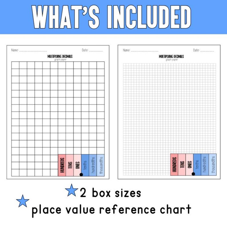 Multiplying Decimals Graph Paper, Graphic Organizer, Place Value ...