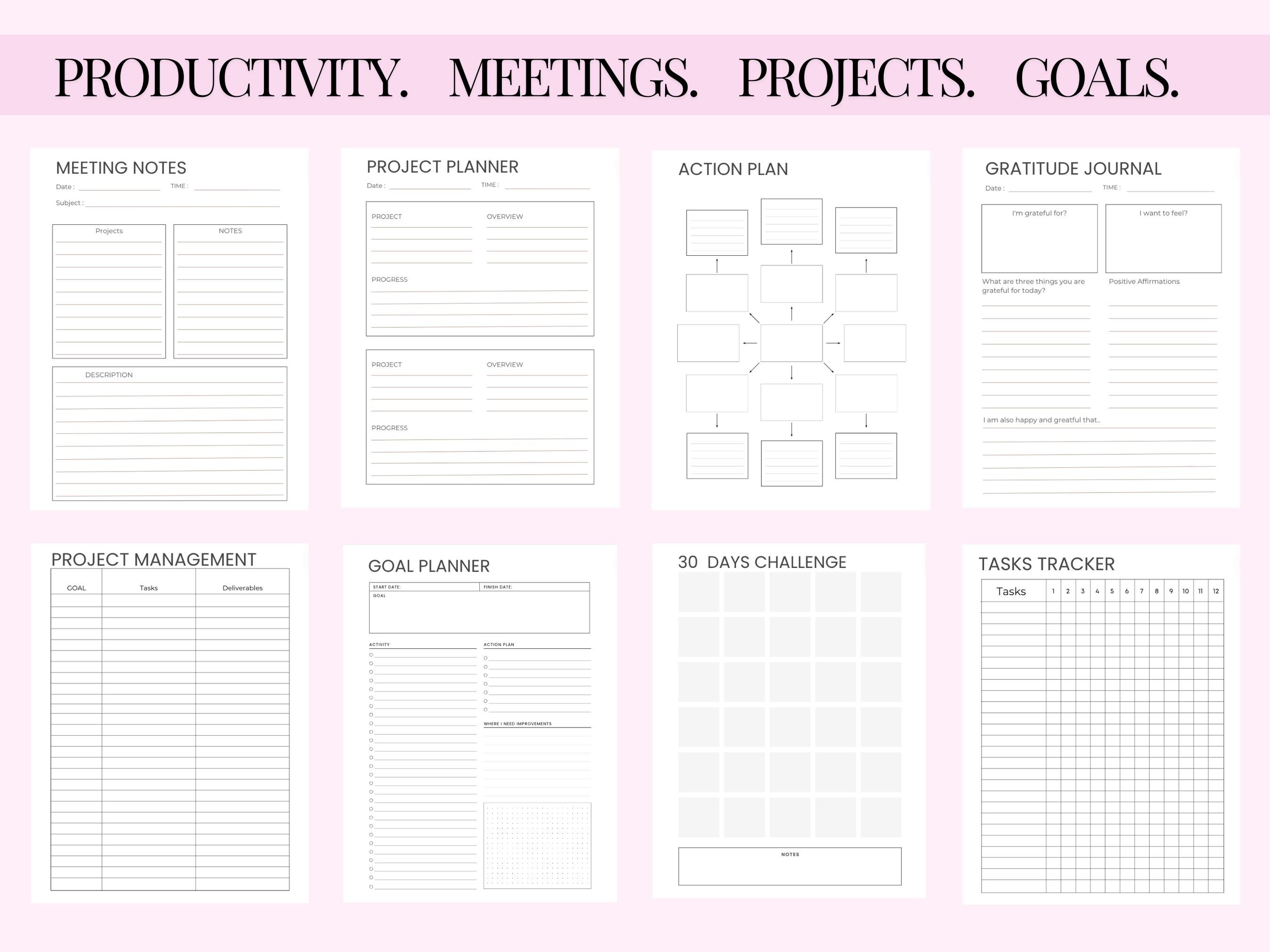 All-in-one Planner, Printable Planner, ADHD Planner, Undated Planner ...