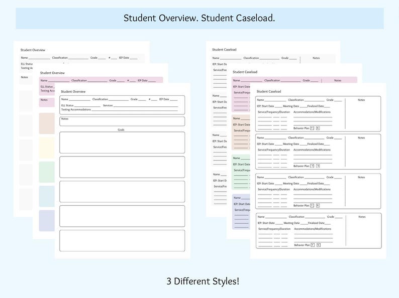 Special Education Caseload Templates, IEP Binder, IEP Planner, IEP Goal ...