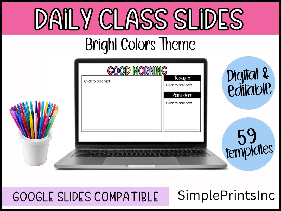 Back to School Classroom Slides | Daily Slides | Teacher Organization ...