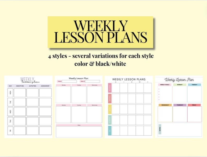 Weekly Lesson Plan Template, Lesson Plan, Teacher Lesson Plan, Weekly ...