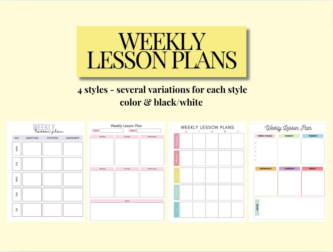 Weekly Lesson Plan Template, Lesson Plan, Teacher Lesson Plan, Weekly ...