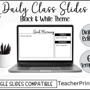 Back to School Classroom Slides | Daily Slides | Teacher Organization ...