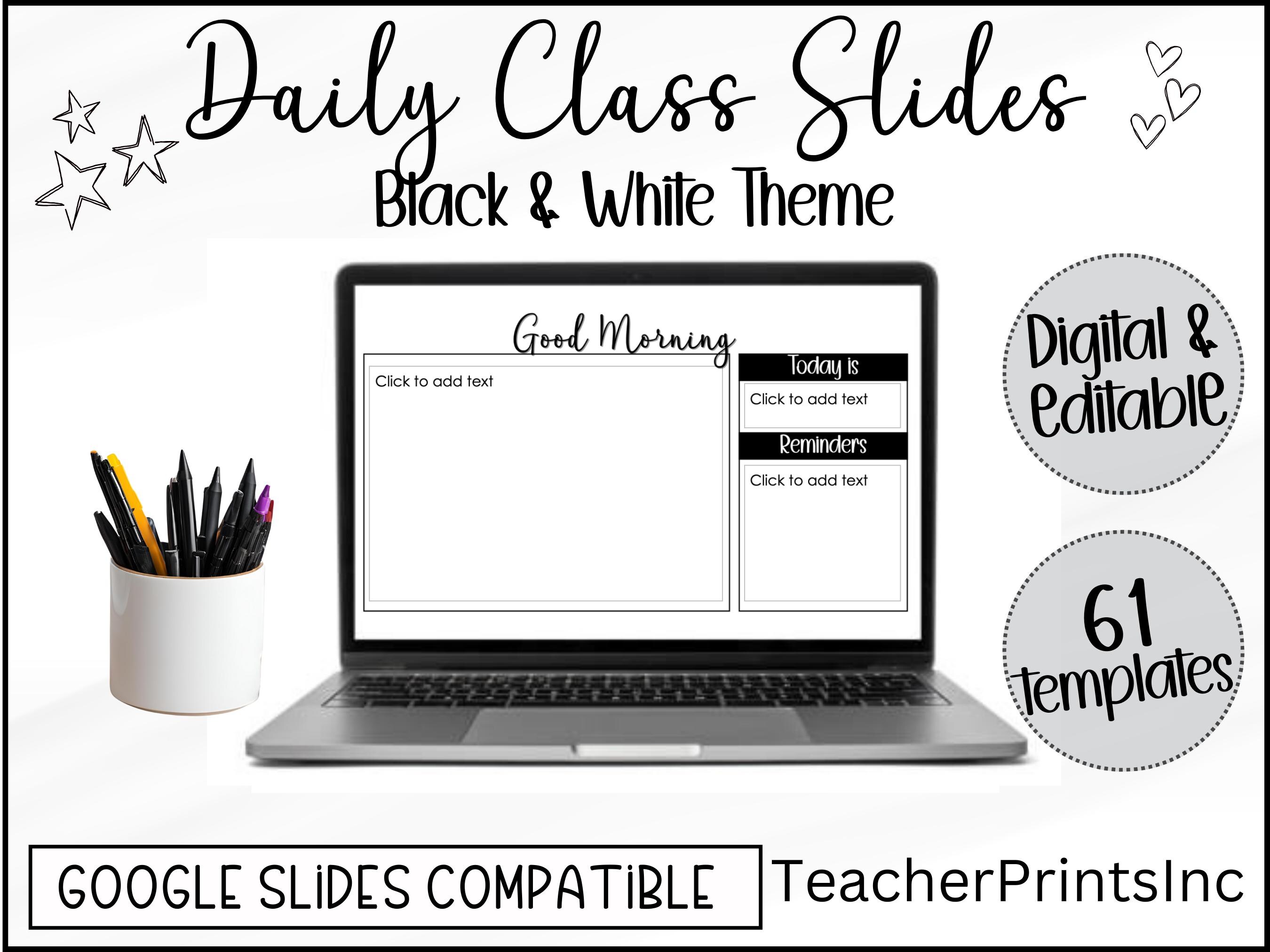 Back to School Classroom Slides | Daily Slides | Teacher Organization ...