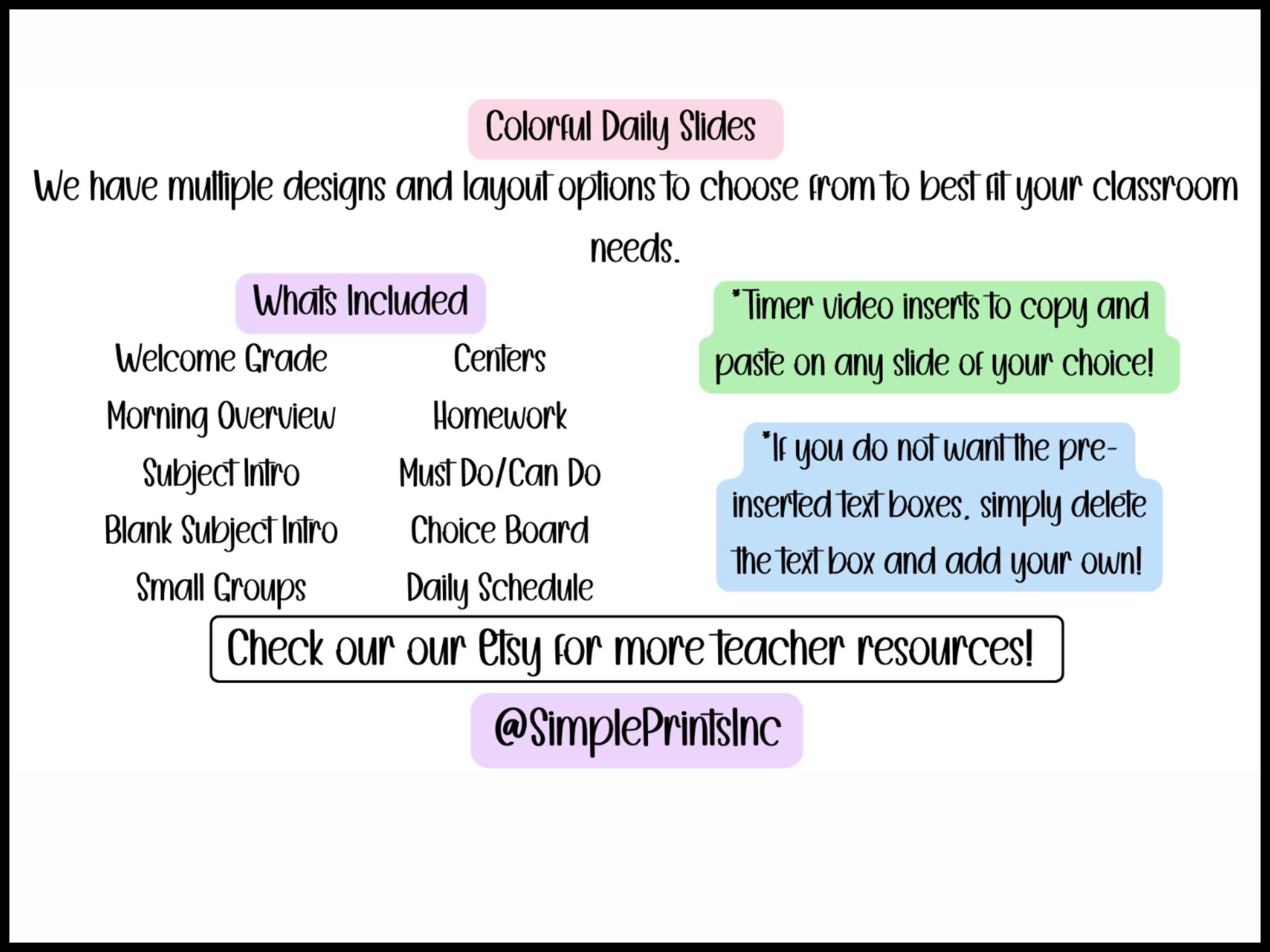 Back to School Classroom Slides | Daily Slides | Teacher Organization ...