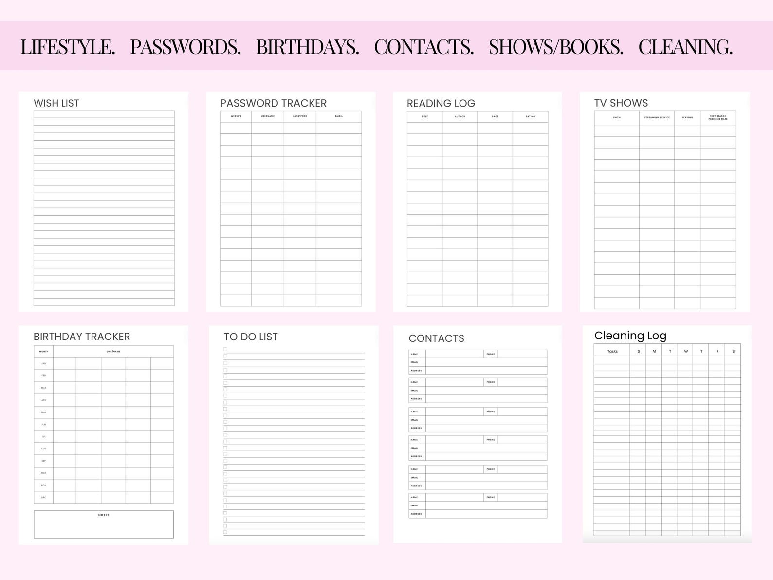All-in-one Planner, Printable Planner, ADHD Planner, Undated Planner ...