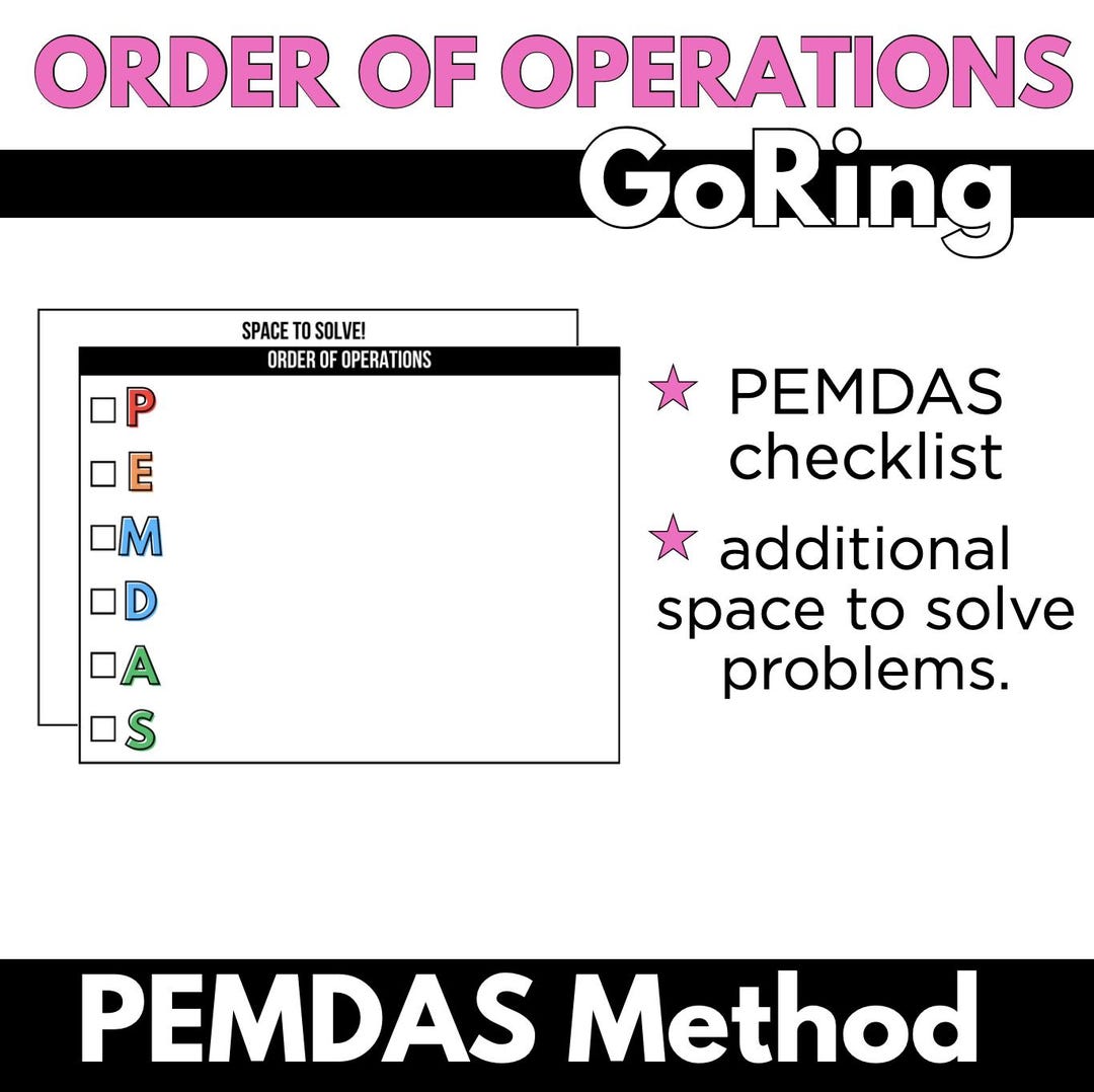 Order of Operations Goring, Interactive Graphic Organizers ( PEMDAS ...