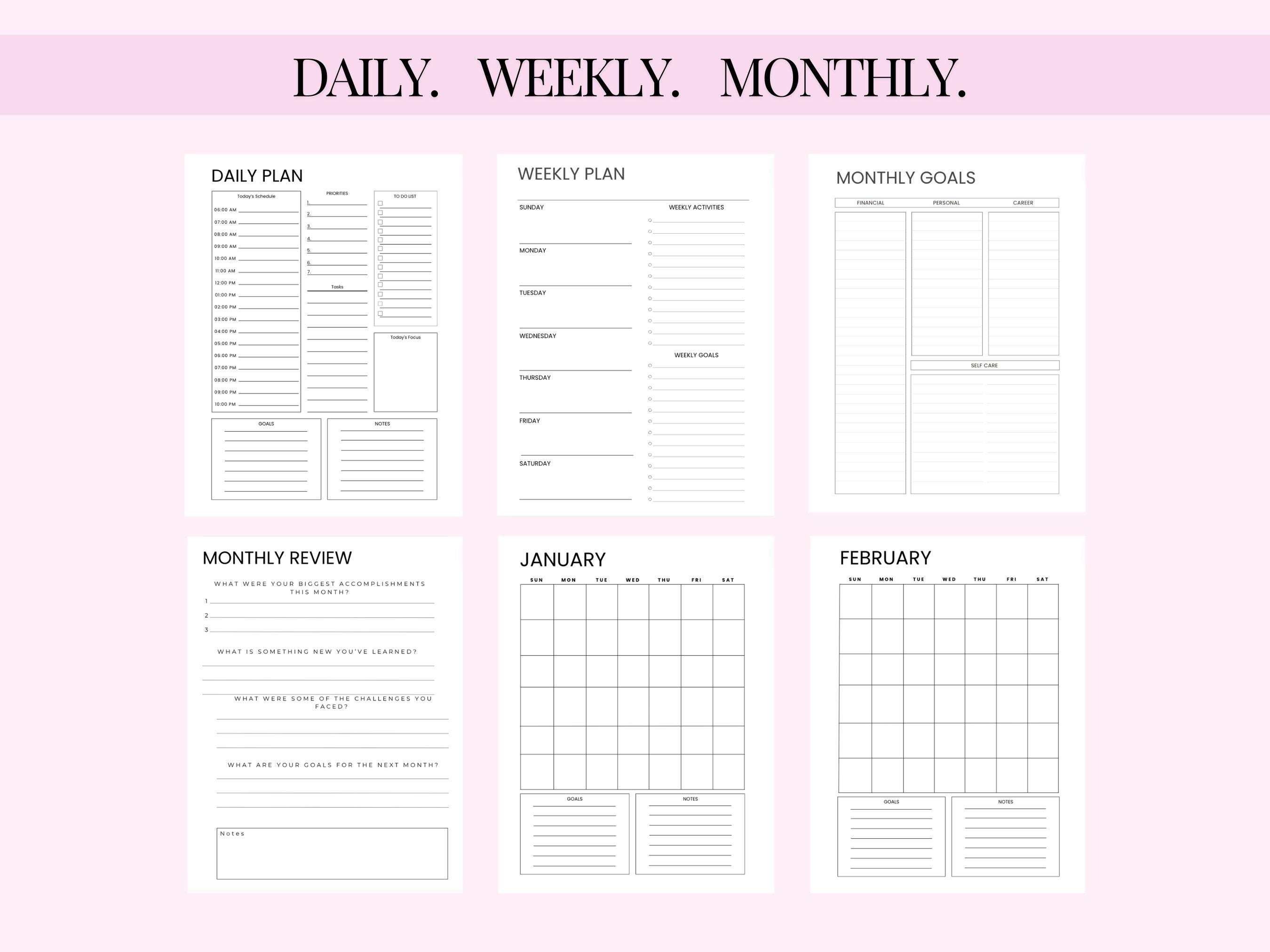 All-in-one Planner, Printable Planner, ADHD Planner, Undated Planner ...
