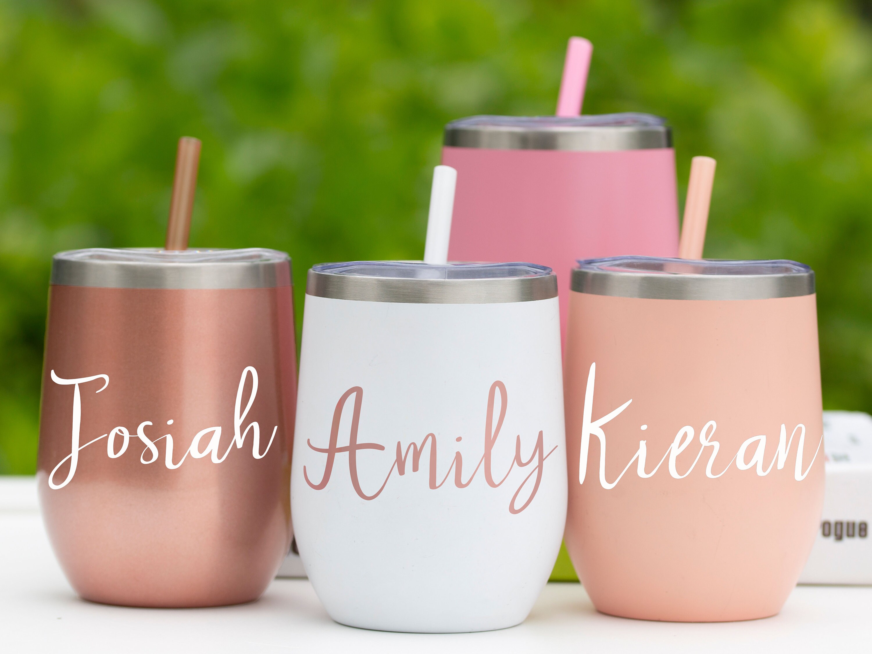 Personalized Wine Tumbler Withlid And Straw Wine Glass Etsy