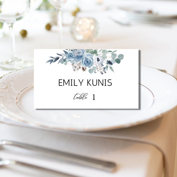 Blue Place Cards - Etsy