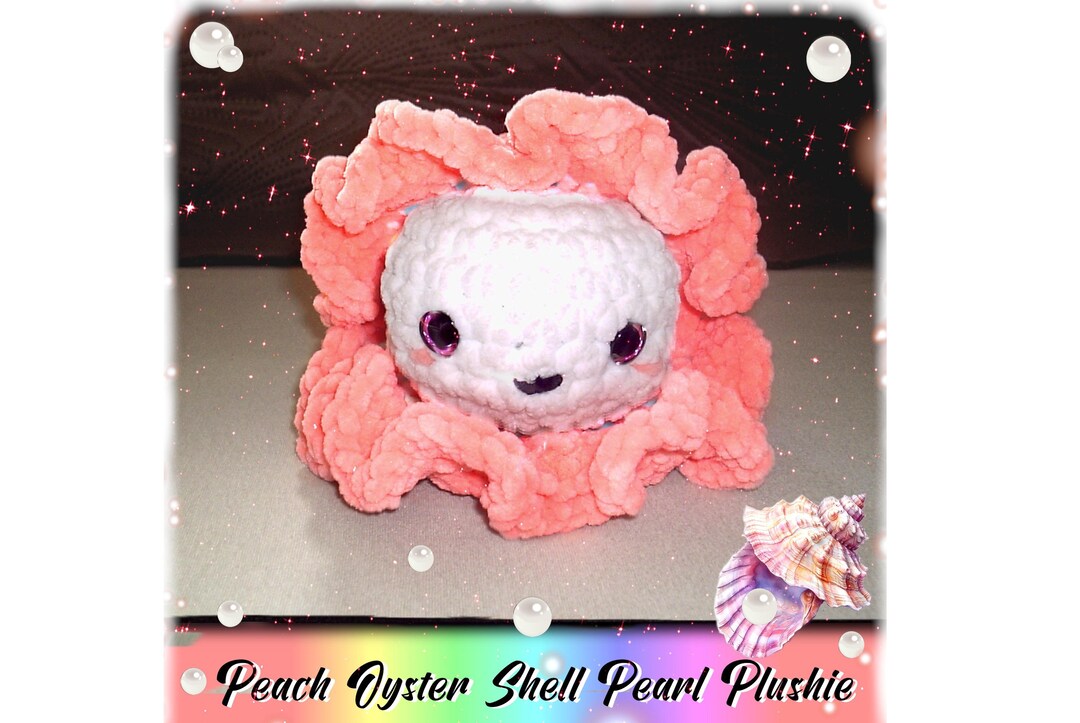 Pink Pearl Shell Plush Crochet Plush Seashell Amigurumi Plushie Stress ...