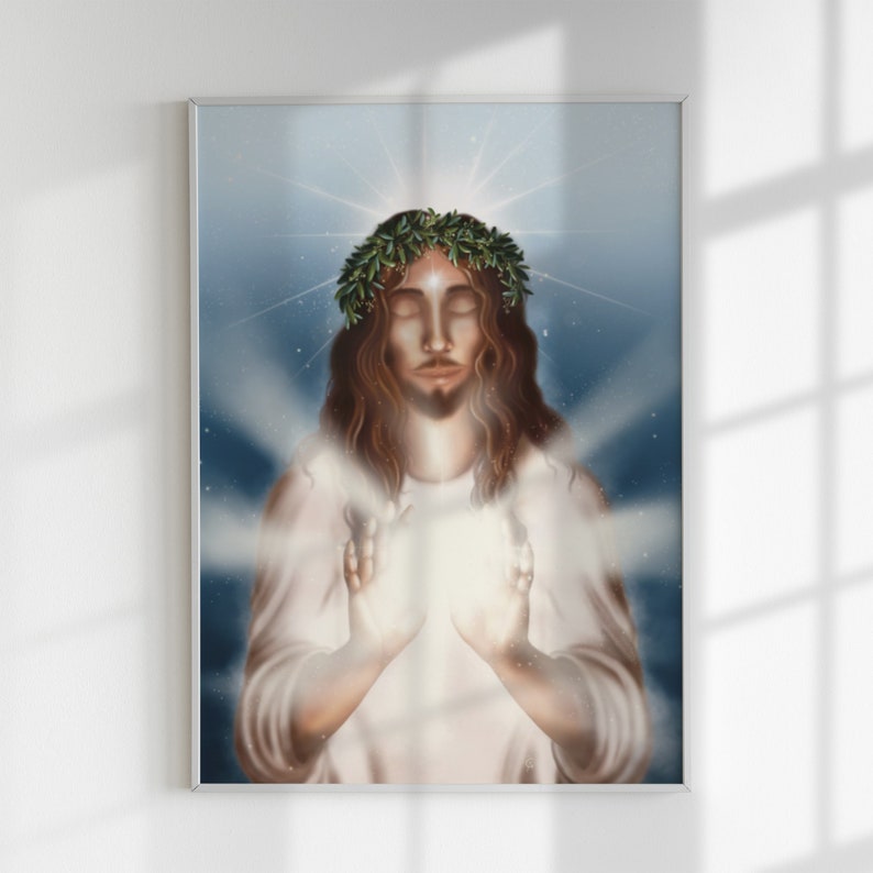 Jesus Christ Poster, Master Yeshua, Sacred Art Illustration Poster ...