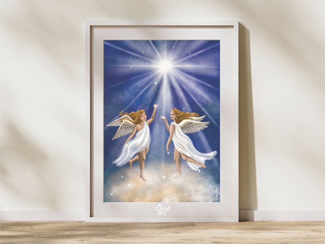 The Angels of Joy, Dancing Seraphim Poster, Vibratory Art, Angelic ...