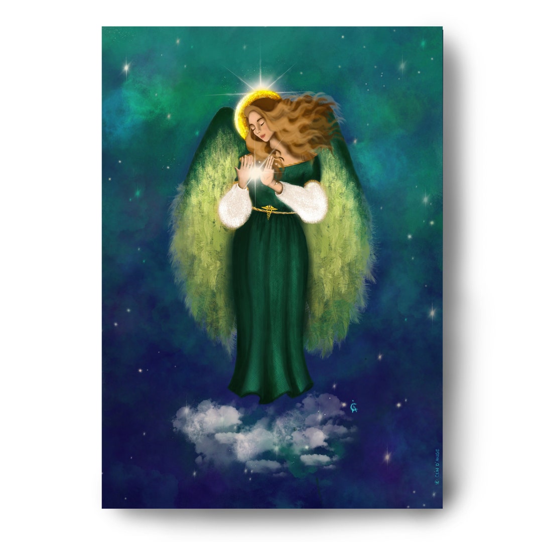 Poster Archangel Raphael Guardian Angel of Healing and Medicine - Etsy