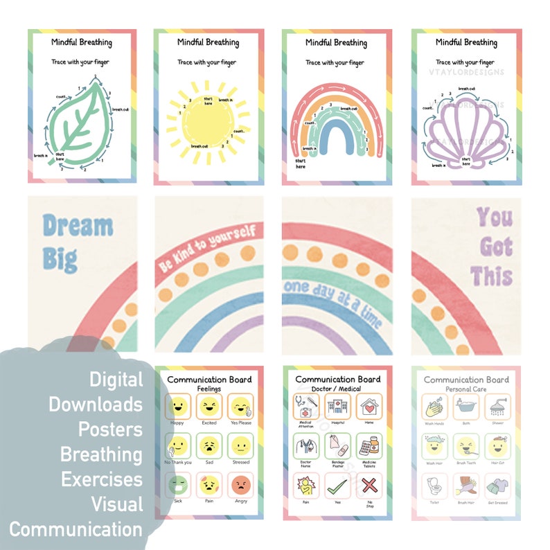 Non Verbal Communication | Visual Board Flash Cards | Mindful Breathing ...