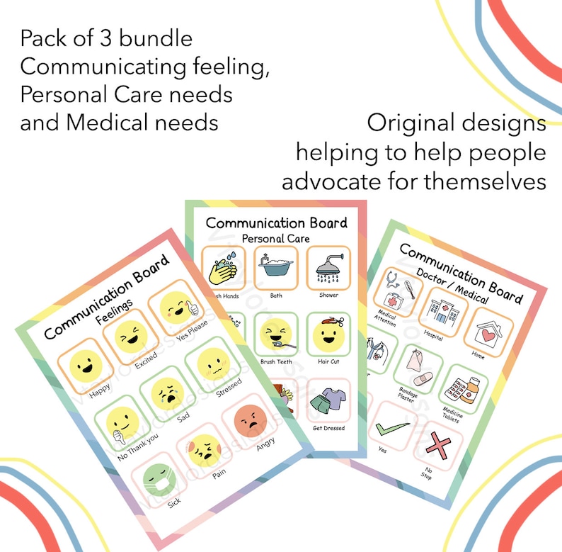 Non Verbal Communication Board | Bundle of 3 | Communication Cards for ...