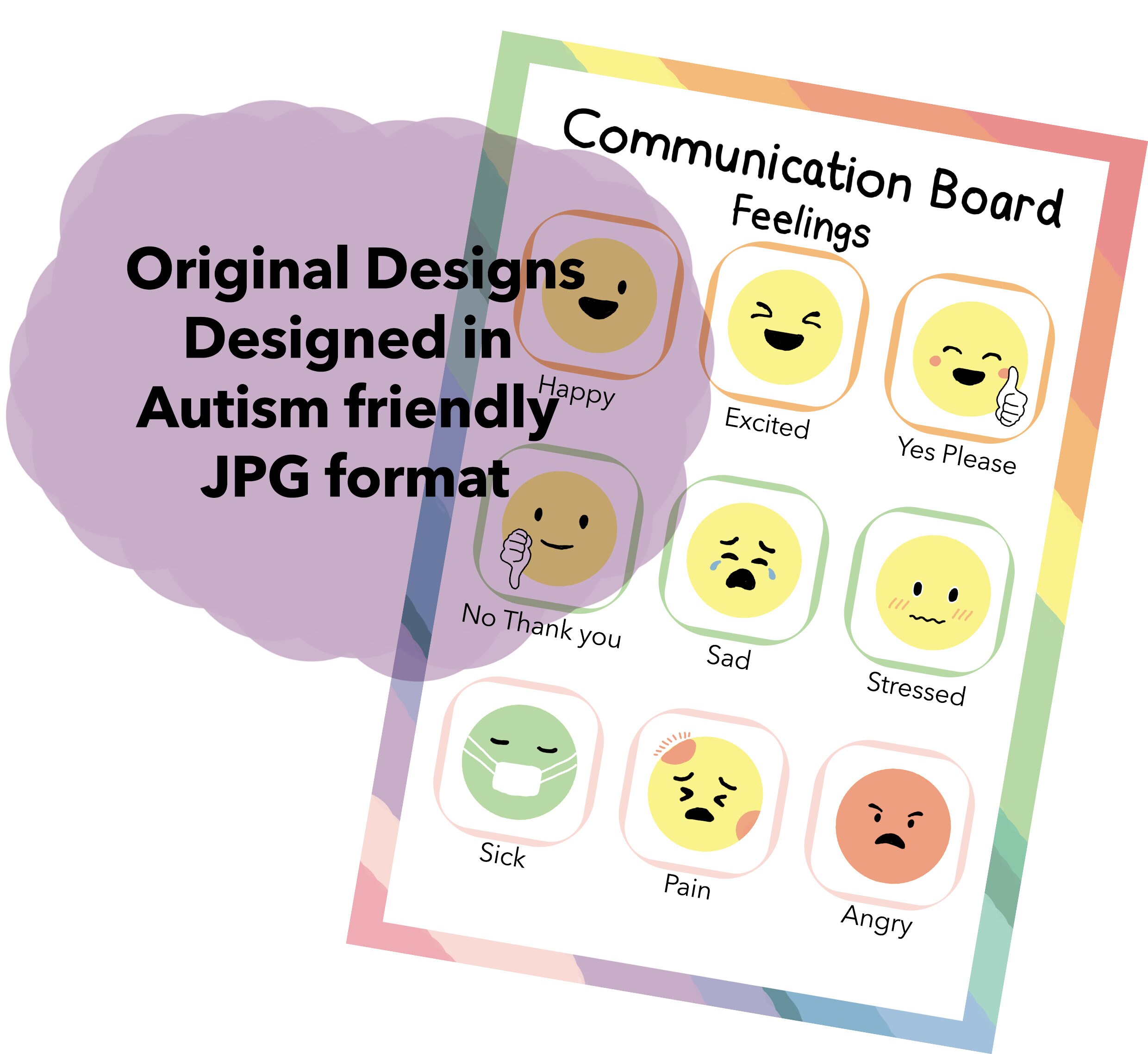 Non Verbal Communication Board Emotion and Needs Sheets Communication ...