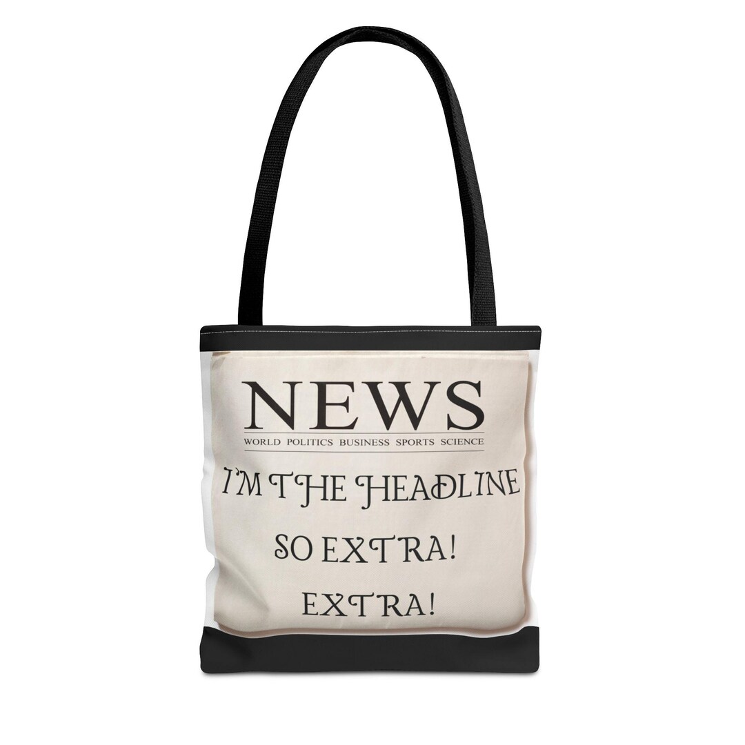 Newspaper Headline Tote Bag - Etsy