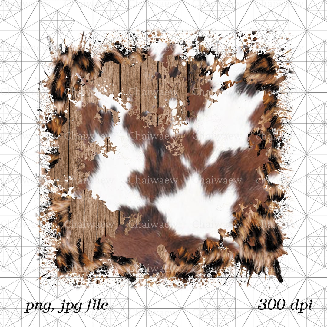 Cowhide Leopard Background, Wood Leopard Cowhide PNG, Distressed Cow ...