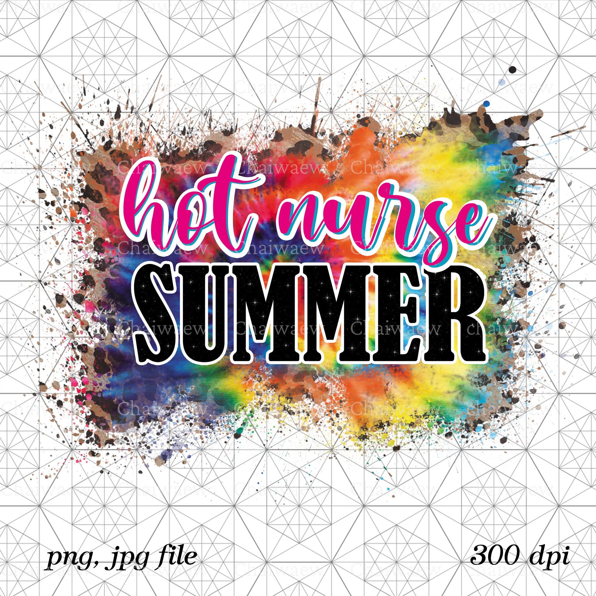 Hot Nurse Summer PNG, Nurse Summer PNG, Leopard Tie Dye PNG, Summer ...