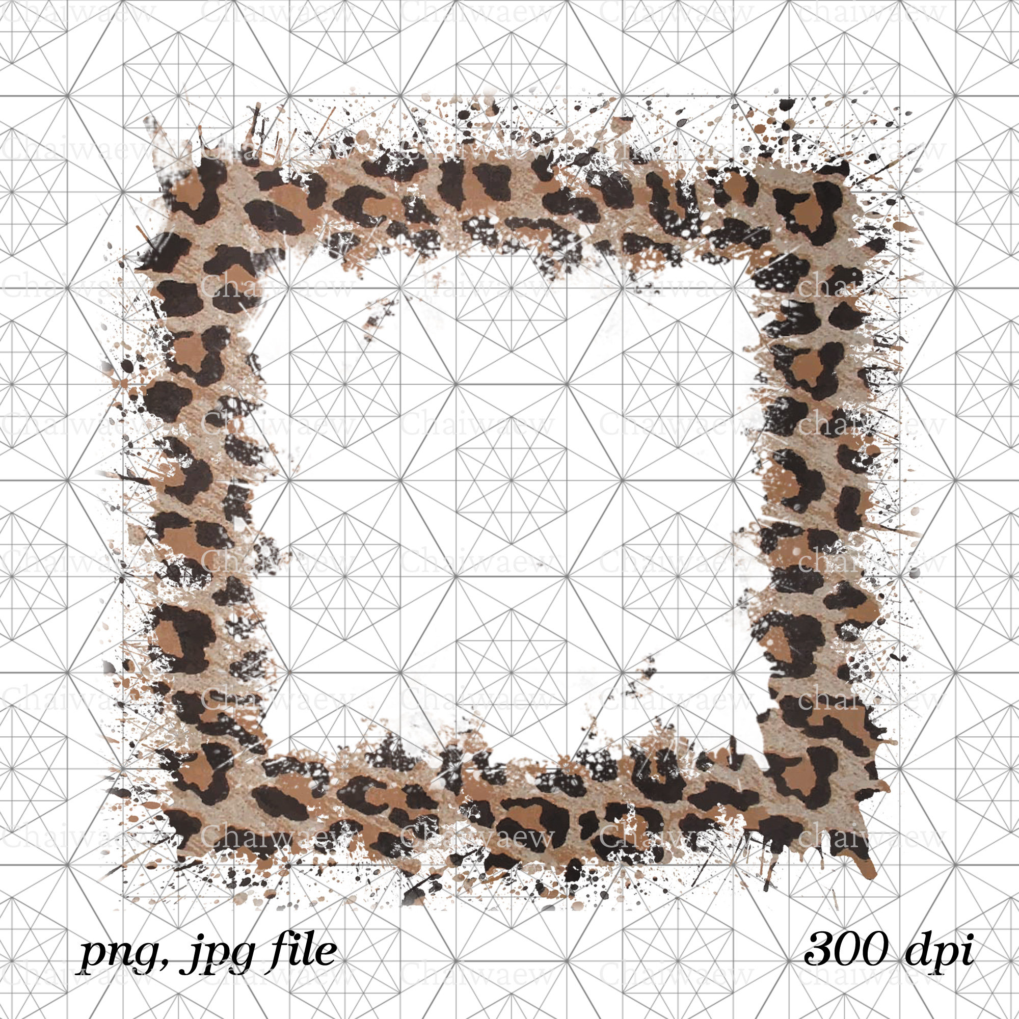 Leopard Frame Png, Leopard Distressed Background, Distressed Frame ...