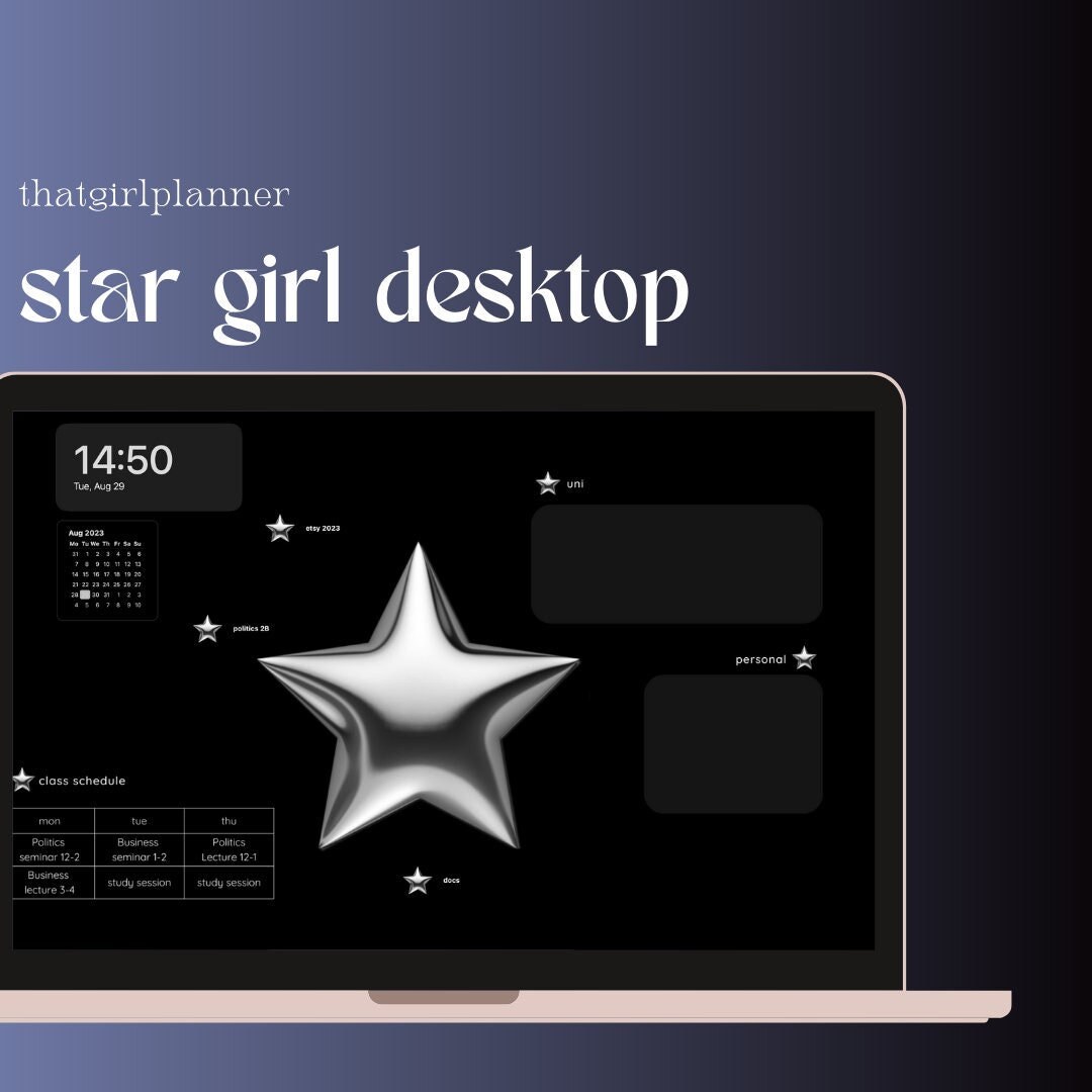 Star Girl Desktop Wallpaper Widget Stickies Compatible MacBook Windows ...