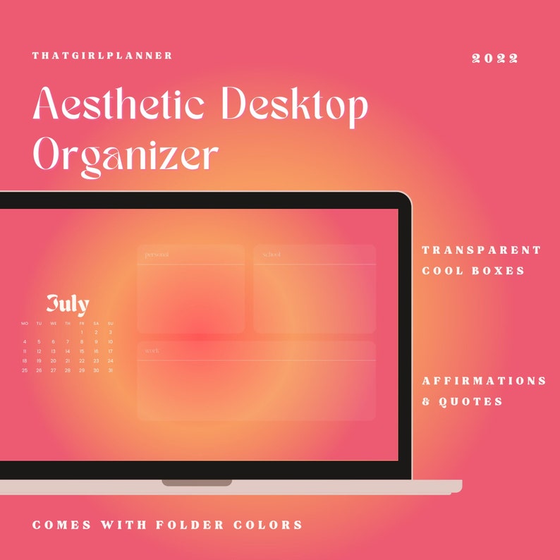 2023-2024 Bundle of 3 Gradient Desktop Calendar Organizers - Etsy