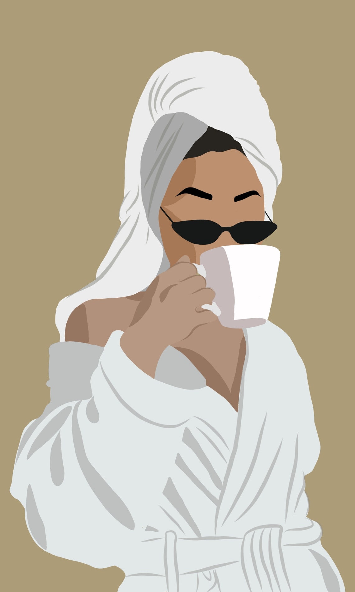 Custom faceless portrait Custom digital flat art gift | Etsy